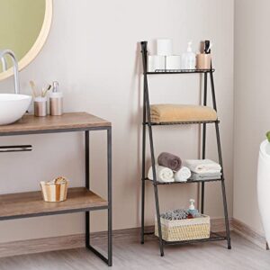 oyeal bathroom standing shelf bathroom towel storage 4 tier blanket ladder shelf bathroom shelves freestanding floor organizer for pantry kitchen laundry room organization