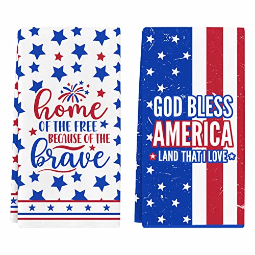 4th of July Decorations, Fourth of July Kitchen Towels, Patriotic Memorial Day Dish Towel, July 4th Kitchen Decor, Independence Day Home Party Decoration, American Flag Stars Bathroom Hand Towels