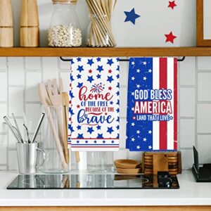 4th of July Decorations, Fourth of July Kitchen Towels, Patriotic Memorial Day Dish Towel, July 4th Kitchen Decor, Independence Day Home Party Decoration, American Flag Stars Bathroom Hand Towels