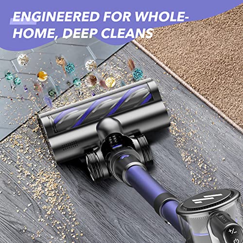 Tvwio Cordless Vacuum Cleaner, Cordless Vacuum with 23Kpa Super Suction, 80000 RPM High-Speed Brushless Motor, Up to 35 Mins Runtime Lightweight Handheld Vacuum Cleaner for Hardwood Floor Carpet