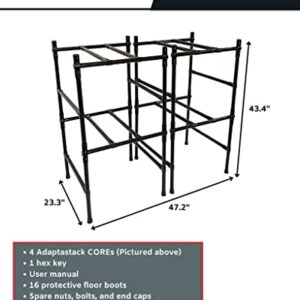 ADAPTASTACK CORE - Tote Storage Shelving System That Adapts to Any Space - Adjustable Garage Shelving Rack Solution - Heavy Duty Steel Shelf Design Holds 250 lbs. per Tote - Easily Organize Large Bins