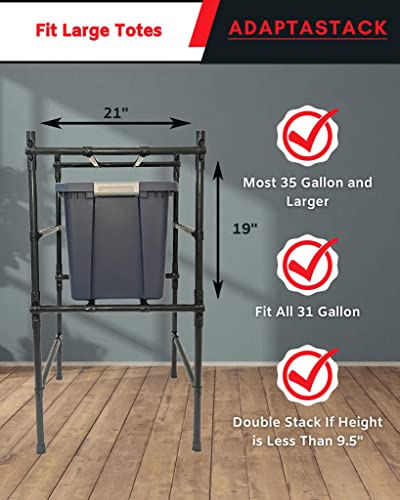 ADAPTASTACK CORE - Tote Storage Shelving System That Adapts to Any Space - Adjustable Garage Shelving Rack Solution - Heavy Duty Steel Shelf Design Holds 250 lbs. per Tote - Easily Organize Large Bins