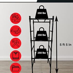 ADAPTASTACK CORE - Tote Storage Shelving System That Adapts to Any Space - Adjustable Garage Shelving Rack Solution - Heavy Duty Steel Shelf Design Holds 250 lbs. per Tote - Easily Organize Large Bins