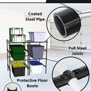 ADAPTASTACK CORE - Tote Storage Shelving System That Adapts to Any Space - Adjustable Garage Shelving Rack Solution - Heavy Duty Steel Shelf Design Holds 250 lbs. per Tote - Easily Organize Large Bins