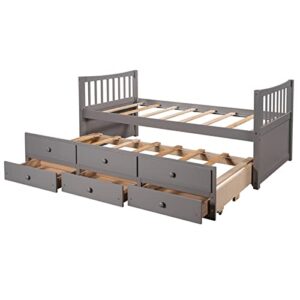 n/a bed frame captain's bed twin daybed bed frame with storage drawers trundle bed modern for bedroom home furniture