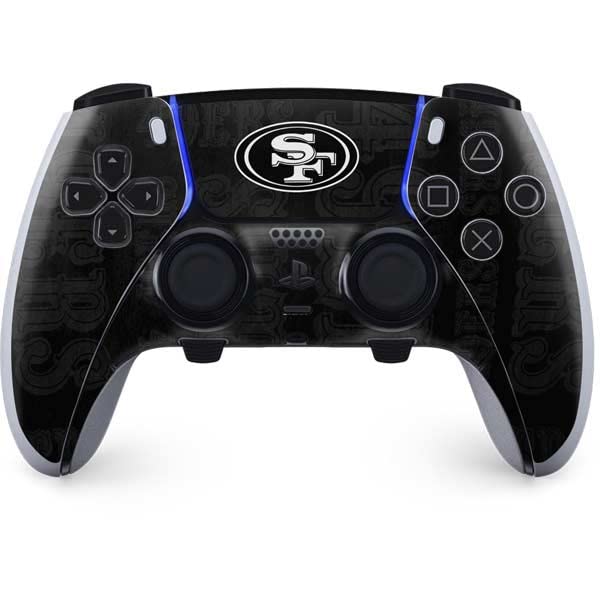 Skinit Gaming Decal Skin Compatible with PS5 DualSense Edge Pro Controller - Officially Licensed NFL San Franciso 49ers Black & White Design