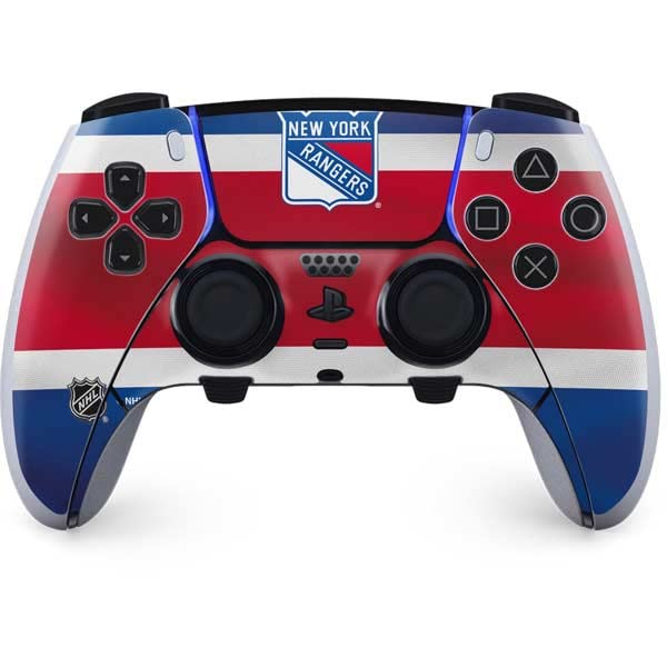 Skinit Gaming Decal Skin Compatible with PS5 DualSense Edge Pro Controller - Officially Licensed NHL New York Rangers Jersey Design