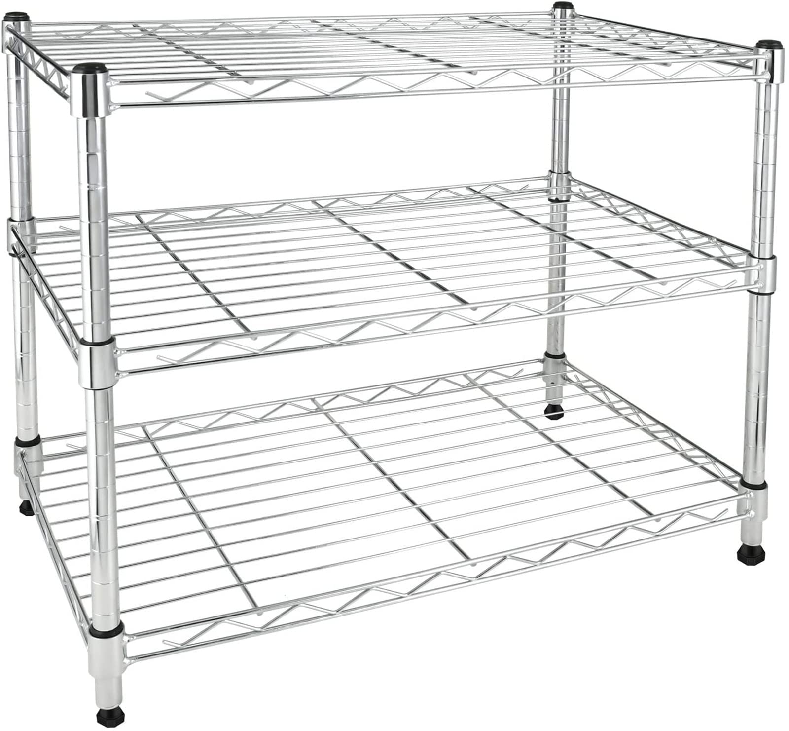 PRODCA Simple Deluxe Heavy Duty 3-Shelf Shelving Unit, 24" D x 14" W x 20" H, 3 Tier