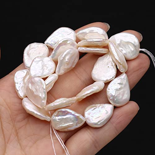 Davitu Irregular Baroque Pearl Water Drop White Peals Elegant Natural Freshwater Pearl Beads DIY Jewelry 15x20mm - (Color: 15x20mm, Item Diameter: 15x20mm-20pcs)