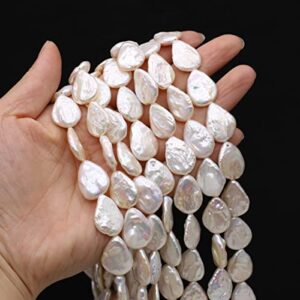 Davitu Irregular Baroque Pearl Water Drop White Peals Elegant Natural Freshwater Pearl Beads DIY Jewelry 15x20mm - (Color: 15x20mm, Item Diameter: 15x20mm-20pcs)