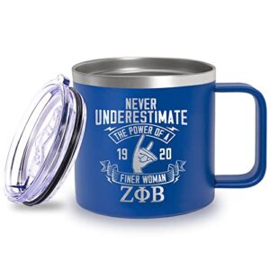 bad bananas bbgreek zeta phi beta sorority paraphernalia - 14 oz insulated mug - official vendor - never underestimate