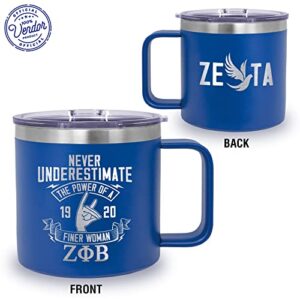 Bad Bananas BBGreek Zeta Phi Beta Sorority Paraphernalia - 14 oz Insulated Mug - Official Vendor - Never Underestimate