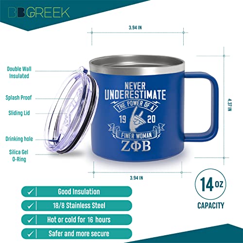 Bad Bananas BBGreek Zeta Phi Beta Sorority Paraphernalia - 14 oz Insulated Mug - Official Vendor - Never Underestimate