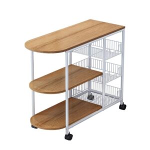 JYDQM Kitchen Furniture Multi-Layer Partition Multifunctional Storage cart with Wheeled Kitchen Trolley (Color : D, Size : 84cm*64cm)