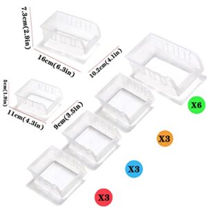 RIVTUN Transparent Garage Organizer Bins, 15PCS Wall Mounted Storage Small Parts Bins With White Pegboard to Store Nuts,Bolts, Screws, Nails