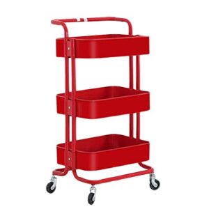 jydqm kitchen rack trolley storage rack removable wheeled vegetable and fruit side basket storage rack