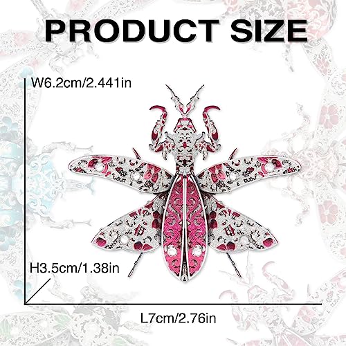 JOMIOD 3D Metal Puzzle, Mantis Metal Model Kits, Insect Themed Animal Fashion Brooch Assembling DIY 3D Puzzles to Build, 3D Model Building Kits for Teens and Adults, Decoration Gift