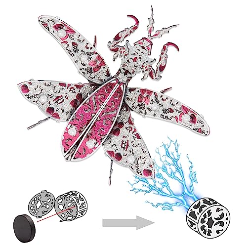 JOMIOD 3D Metal Puzzle, Mantis Metal Model Kits, Insect Themed Animal Fashion Brooch Assembling DIY 3D Puzzles to Build, 3D Model Building Kits for Teens and Adults, Decoration Gift