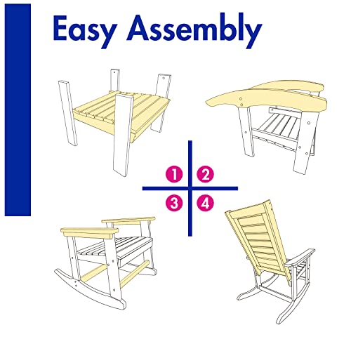 BRIOPAWS Patio Rocking Chair Wood Grain, All-Weather Oversized Outdoor Rocker, HDPE Plastic Wood Texture Rocking Chairs w/High Back for Front Porch Outside Indoor Living Room Backyard Balcony