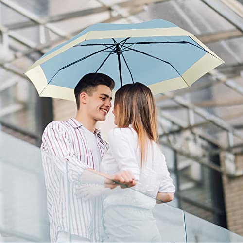 Lejorain Folding Golf Rain Umbrella - Wind Resistant 54inch Extra Large Compact Umbrella for Travel 210T Teflon Study Collapsible Adult Umbrella