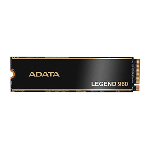 ADATA 1TB SSD Legend 960, NVMe PCIe Gen4 x 4 M.2 2280, Speed up to 7,400MB/s, Internal Solid State Drive for PS5 with Heatsink, Gaming, High Performance Computing, Super Endurance with 3D NAND