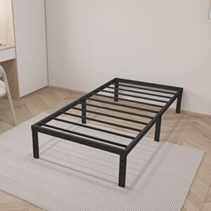 DURISO 14 Inch Twin Size Bed Frame Heavy Duty Metal Twin Size Platform Max 2000lbs Underbed Storage Space No Box Spring Needed Easy to Assemble No Noise Black