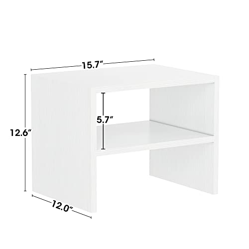 WAHEY Shoes Rack, Stackable 2 Shelf Wood Closet Organizer Unit, FSSR001