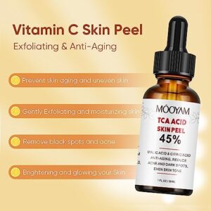 Facial Peeling Serum with 45% Citric Acid Facial Deep Exfoliating Face Chemical Peel for Acne Dark Spots Wrinkles and Fine Lines-Skin Brightening Tightening Moisturizing Serum 30 ml/1 Fl oz