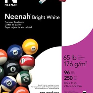 Neenah Premium Cardstock, 8.5" x 11", 65 lb/176 gsm & Neenah Cardstock, 8.5" x 11", 90 lb/163 gsm, White & Exact Index Cardstock, 8.5" x 11", 90 lb, White, 250 Sheets