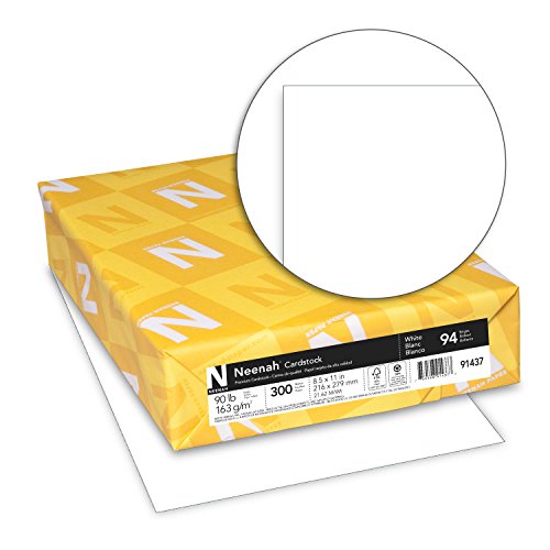 Neenah Premium Cardstock, 8.5" x 11", 65 lb/176 gsm & Neenah Cardstock, 8.5" x 11", 90 lb/163 gsm, White & Exact Index Cardstock, 8.5" x 11", 90 lb, White, 250 Sheets