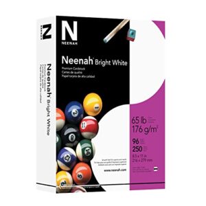 Neenah Premium Cardstock, 8.5" x 11", 65 lb/176 gsm & Neenah Cardstock, 8.5" x 11", 90 lb/163 gsm, White & Exact Index Cardstock, 8.5" x 11", 90 lb, White, 250 Sheets