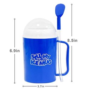 HISENAOGH DIY Slushie Cup TIK TOK Frozen Magic Slushy Maker Cup, Ice Cream Maker with Lid and Straw,Cooling Mug Birthday Gifts for Children BPA-free, Blue