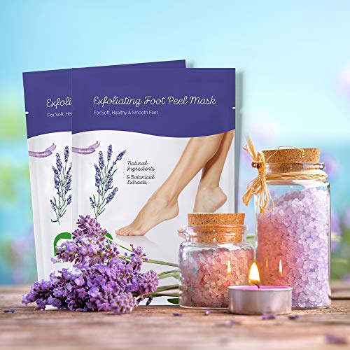 Foot Peel Mask - Exfoliator Peel Off Calluses Dead Skin, Foot Spa and Callus Remover - Baby Soft Smooth Touch Feet with Lavender and Aloe Vera for Men and Women (2 Pairs)