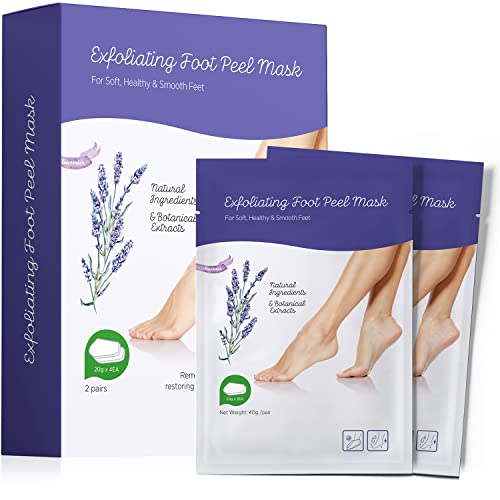 Foot Peel Mask - Exfoliator Peel Off Calluses Dead Skin, Foot Spa and Callus Remover - Baby Soft Smooth Touch Feet with Lavender and Aloe Vera for Men and Women (2 Pairs)