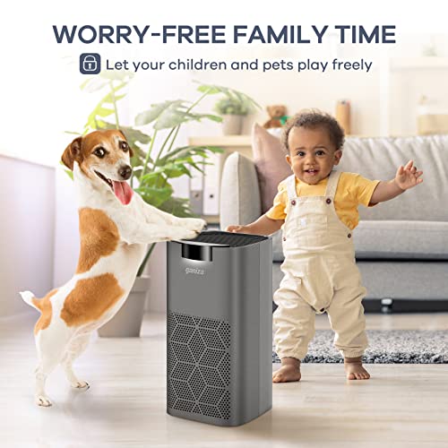 Ganiza Air Purifiers for Home Large Room Pets Dander Pollen dust allerg*ns Smoke, 23dB Less Noise, Ozone Free, H13 HEPA Filter