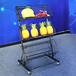 Adjustable 3-Tier Metal Wire Storage Shelf Display Rack with Wheels - Heavy Duty Organizer for Kitchen, Laundry, Bathroom, Pantry, Closet, Garage