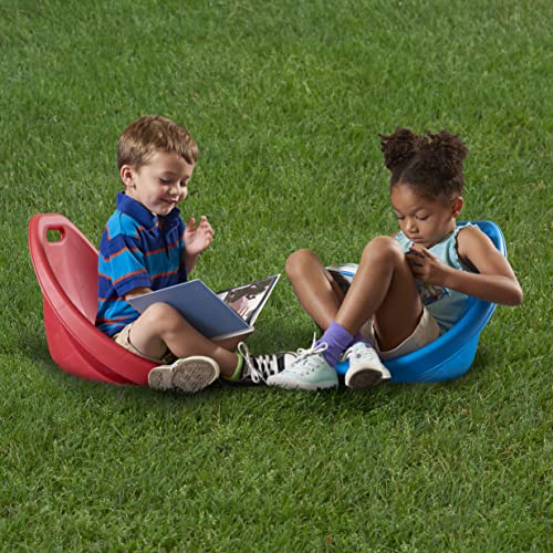 American Plastic Toys Little Kids’ Scoop Rockers (6-Pack, Blue & Red), Stackable, Lightweight, & Portable, Reading, Gaming, TV, Outdoor & Indoor, 50lb Max