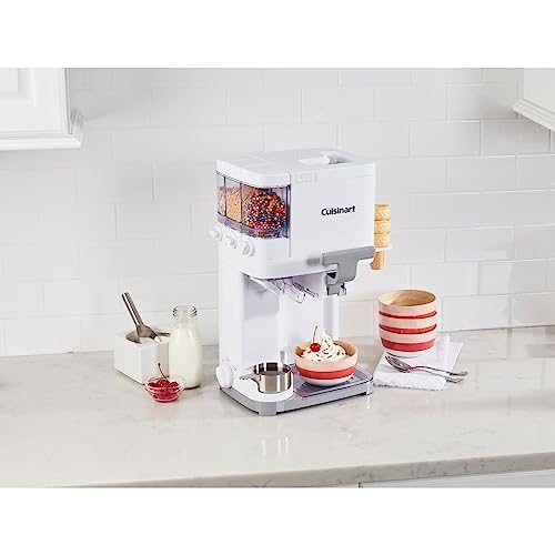 Cuisinart Soft Serve Ice Cream Machine- Mix It In Ice Cream Maker for Frozen Yogurt, Sorbet, Gelato, Drinks 1.5 Quart, White, ICE-48