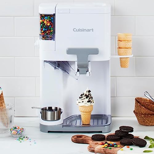 Cuisinart Soft Serve Ice Cream Machine- Mix It In Ice Cream Maker for Frozen Yogurt, Sorbet, Gelato, Drinks 1.5 Quart, White, ICE-48