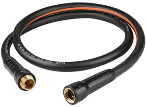 eaduty hybrid lead in garden hose 5/8 in. x 6 ft, heavy duty, lightweight, flexible with swivel grip handle and solid brass fittings, gray+orange