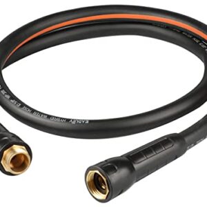 EADUTY Hybrid Lead In Garden Hose 5/8 IN. x 6 FT, Heavy Duty, Lightweight, Flexible with Swivel Grip Handle and Solid Brass Fittings, Gray+Orange