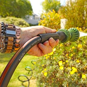 EADUTY Hybrid Lead In Garden Hose 5/8 IN. x 6 FT, Heavy Duty, Lightweight, Flexible with Swivel Grip Handle and Solid Brass Fittings, Gray+Orange