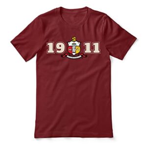 bad bananas kappa alpha psi - 1911 crest - official vendor - crew neck shirt - cardinal 5x-large