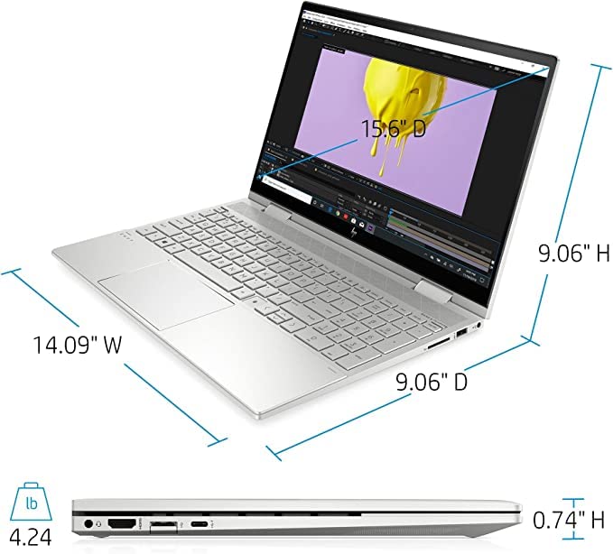 HP Newest Envy x360 2-in-1 15.6" FHD Touchscreen Business Laptop, Intel Core i5-1135G7(Beats i7-1065G7), 16GB 3200MHz RAM, 1TB NVMe SSD, Fingerprint, Webcam, Backlit KB, Win 10 H, GM Accessories