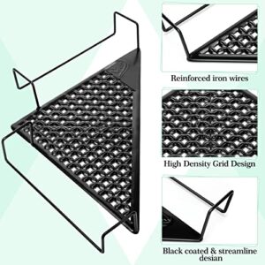 Lounsweer 2 Pcs Office Cubicle Shelf Black Corner Floating Shelves Cubicle Hanging Shelf Mesh Iron Corner Organizer Storage Rack Holder for Succulents Flower Pot Office Decor