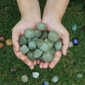 Green Jade Natural Gemstones - Tumbled Crystals - Positive Crystals - Small Crystals Bulk - Stone Chakra Set - Healing Reiki Crystals - Stone to Decoration - Smooth Stones