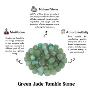 Green Jade Natural Gemstones - Tumbled Crystals - Positive Crystals - Small Crystals Bulk - Stone Chakra Set - Healing Reiki Crystals - Stone to Decoration - Smooth Stones