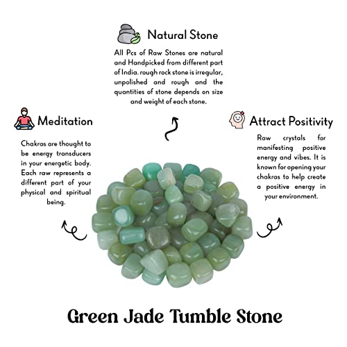 Green Jade Natural Gemstones - Tumbled Crystals - Positive Crystals - Small Crystals Bulk - Stone Chakra Set - Healing Reiki Crystals - Stone to Decoration - Smooth Stones