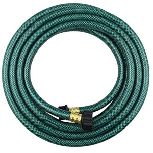 darnassus pvc garden hose 1/2 inch, flexible water hose with brass fittings, no leaking, heavy duty, for household, outdoors, lawns, patio (15 ft, green)