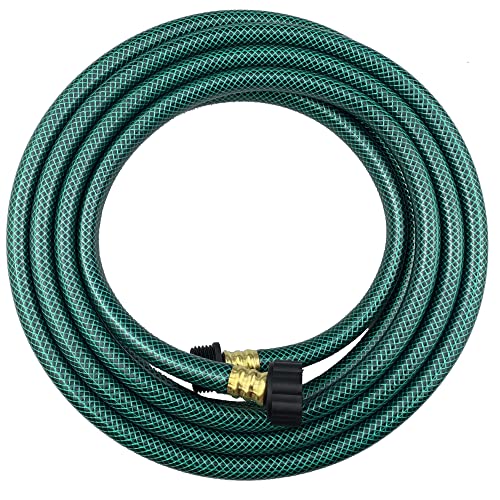 Darnassus PVC Garden Hose 1/2 Inch, Flexible Water Hose with Brass Fittings, No Leaking, Heavy Duty, for Household, Outdoors, Lawns, Patio (15 FT, Green)